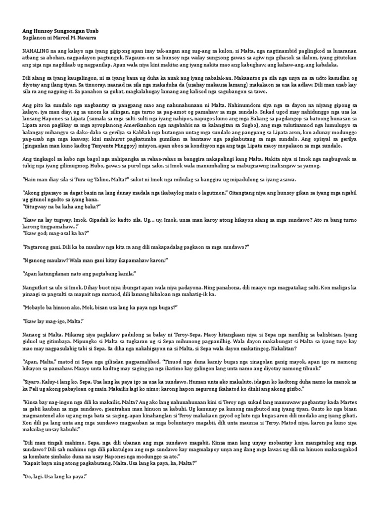 Ang Hunsoy Sungsongan Usab | PDF
