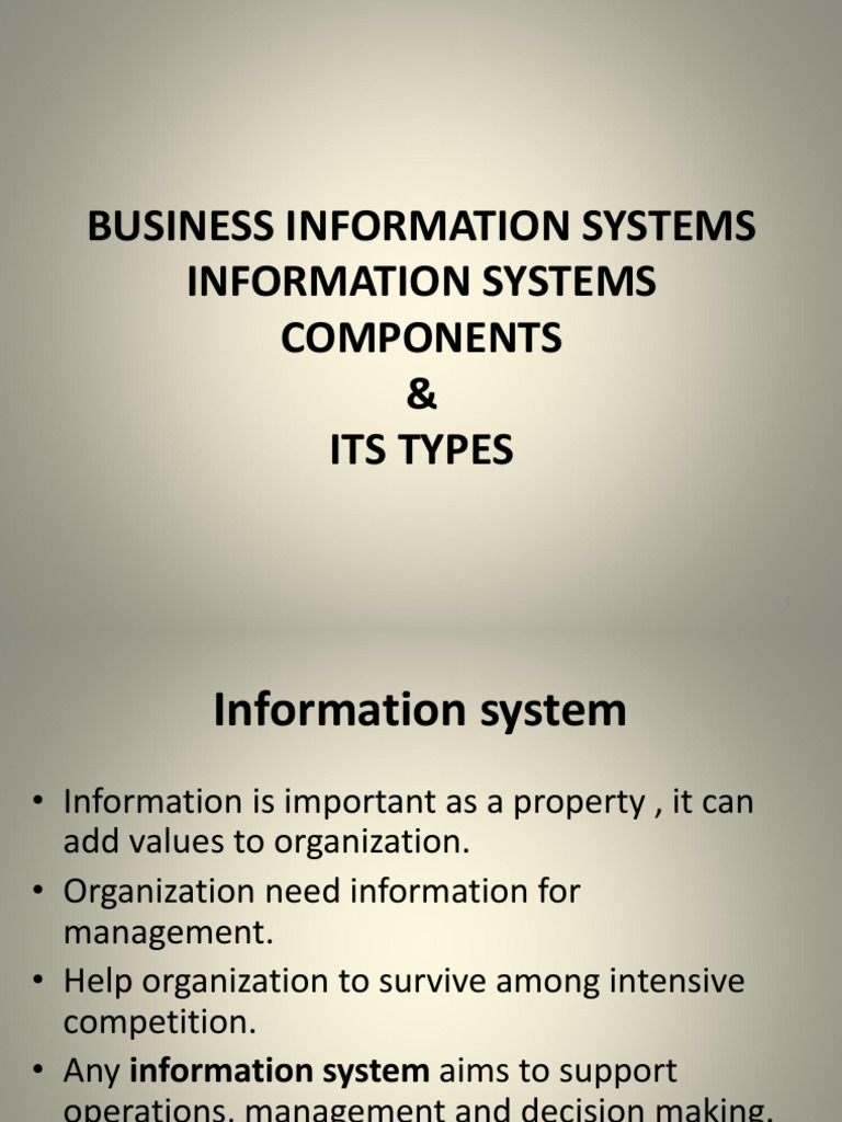 Types of Information Systems | PDF | Information System | Decision ...