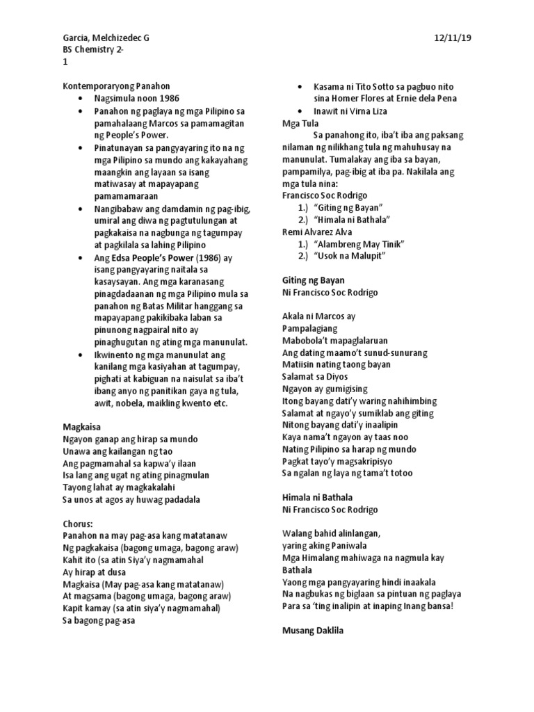 Kontemporaryong Panahon Panitikan | PDF