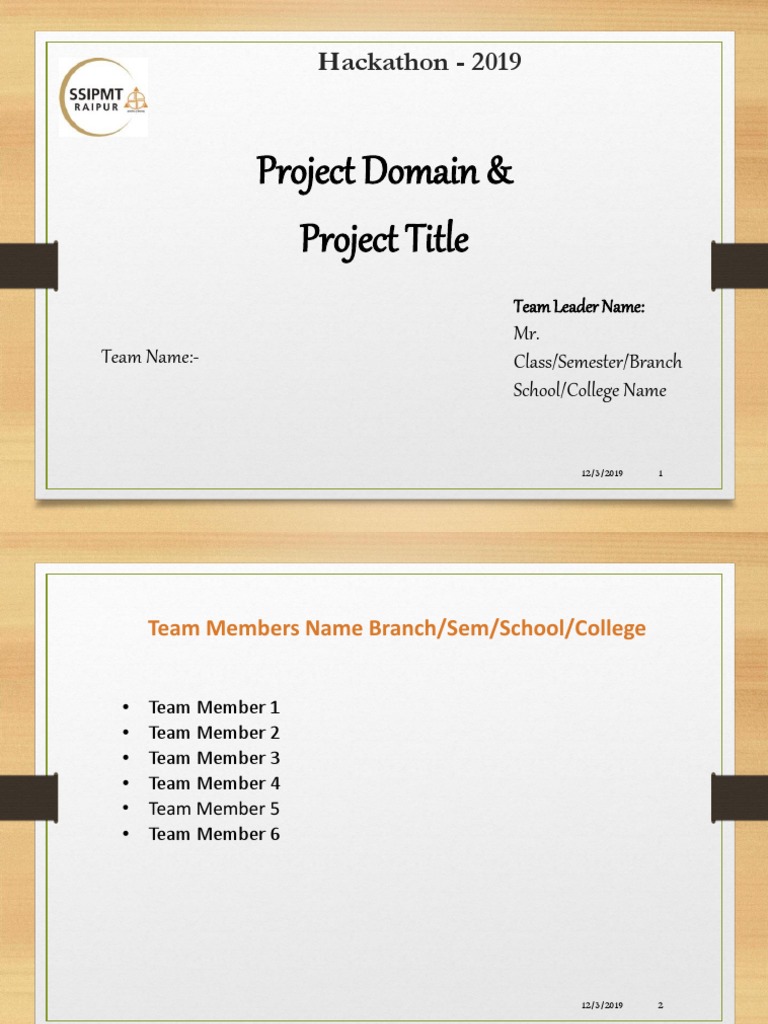 Hackathon PPT Template | PDF