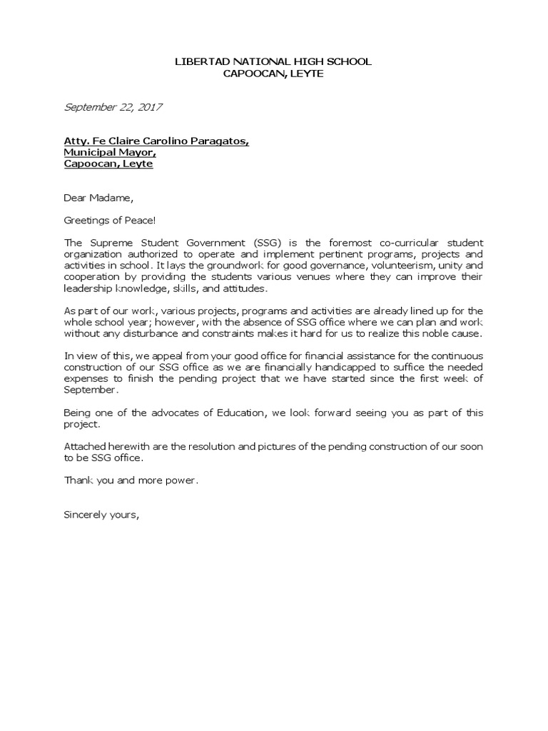 Solicitation Letter SSG | PDF