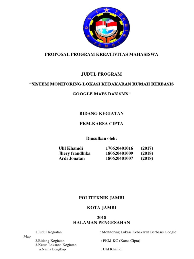 Contoh Proposal PKM-KC 2018 | PDF | Sains & Matematika