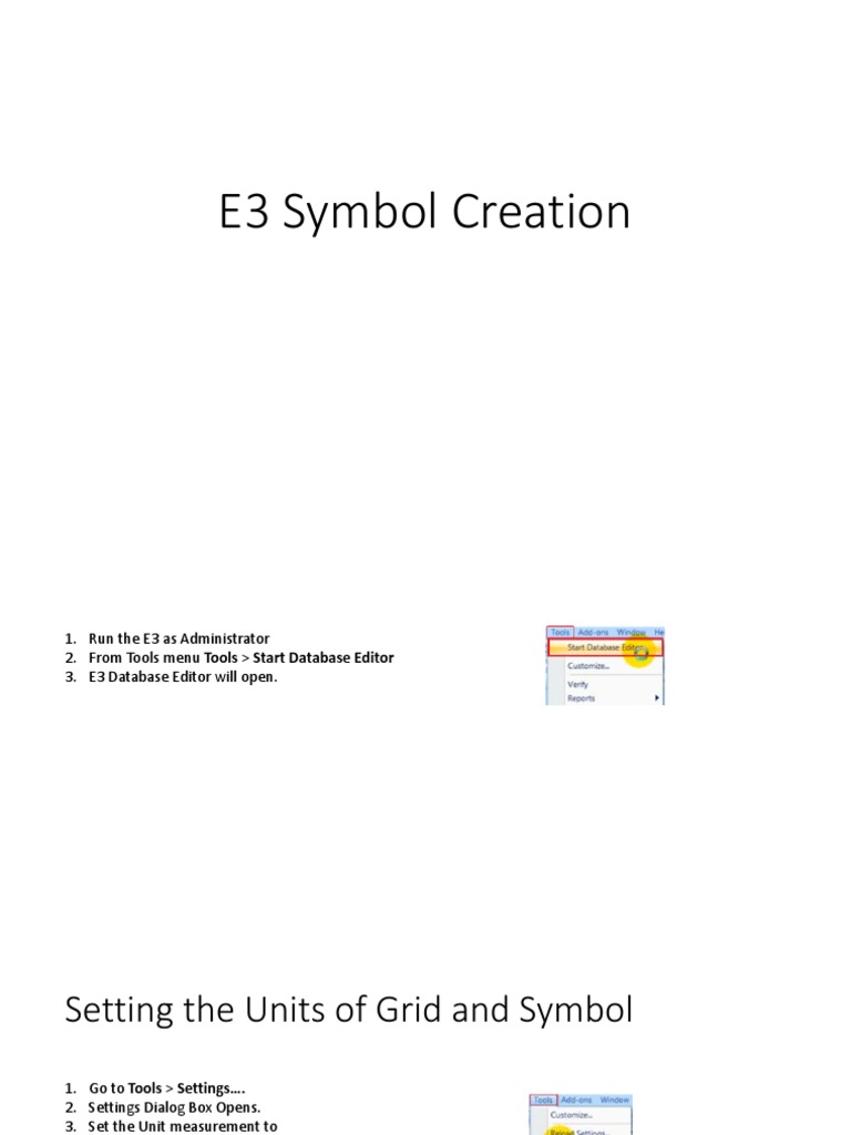 E3 Symbol Creation Step by Step | PDF