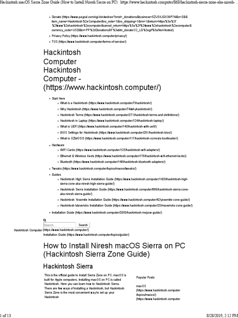 Hackintosh Sierra Zone | PDF | Booting | Bios