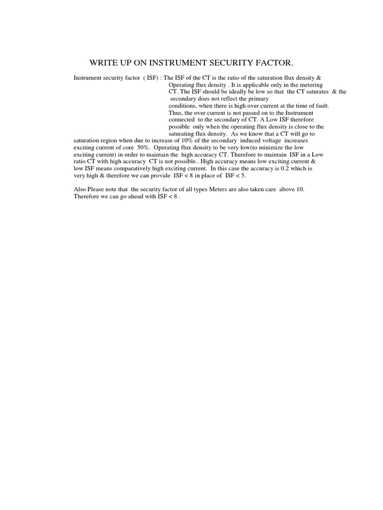 Write Up On Instrument Security Factor | PDF