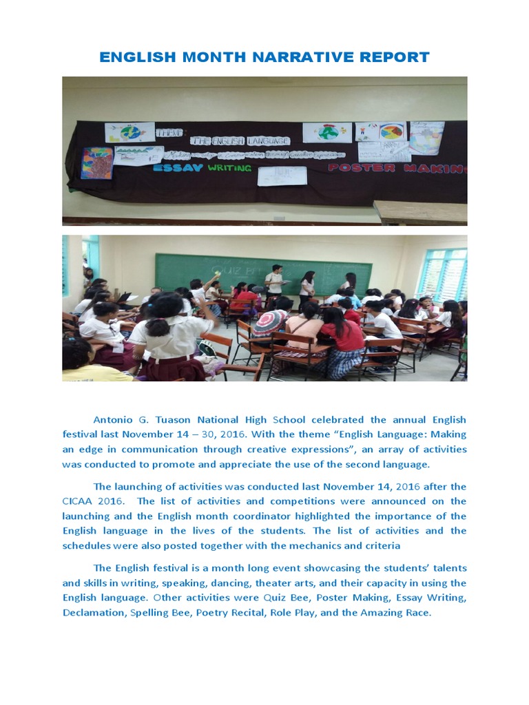English Month Narrative Report | PDF