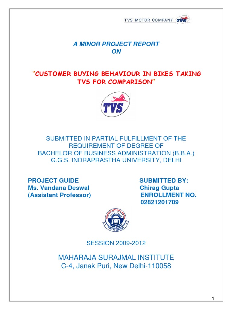 Tvs Project | PDF | Motorcycle | Business