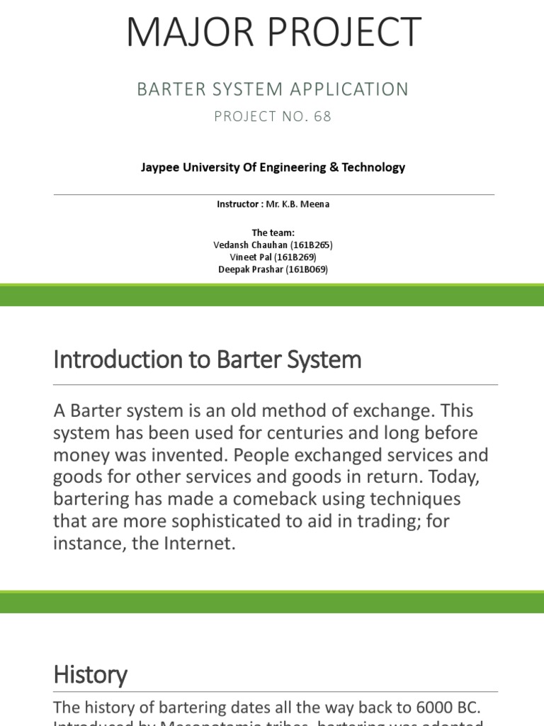 Major Project | PDF | Barter | Trade