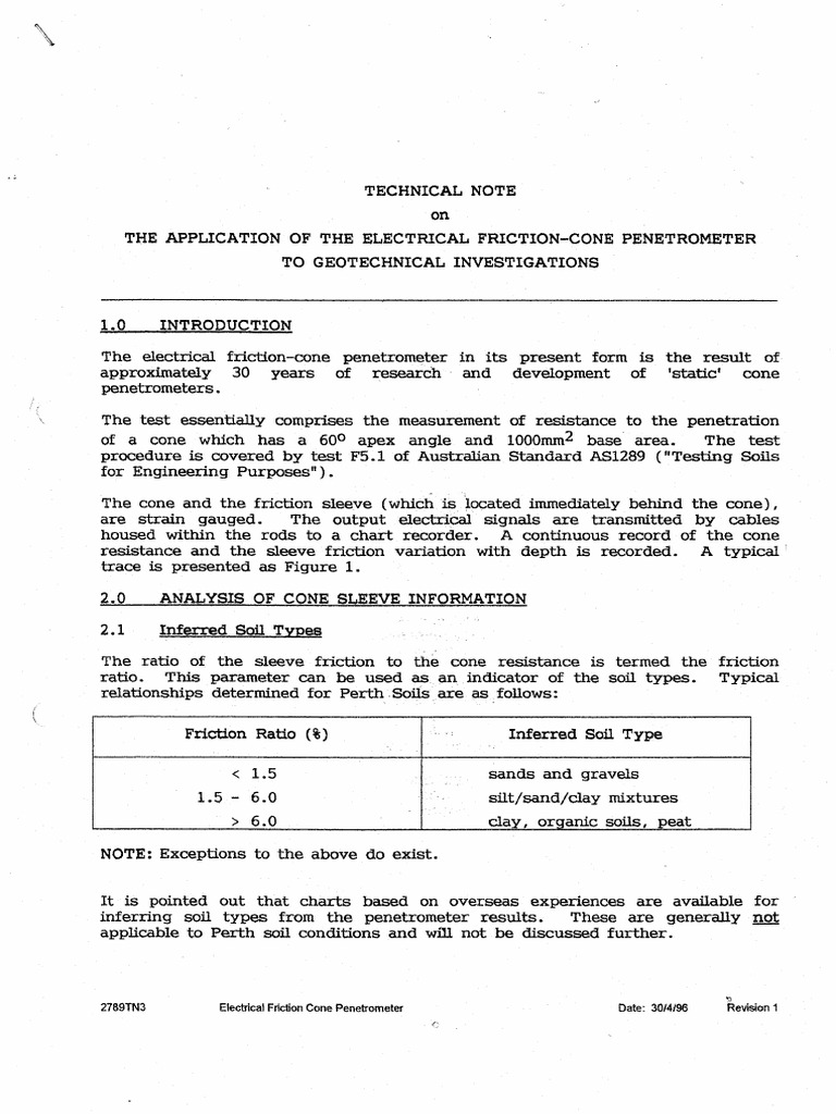 Technical Note CPT Testing | PDF