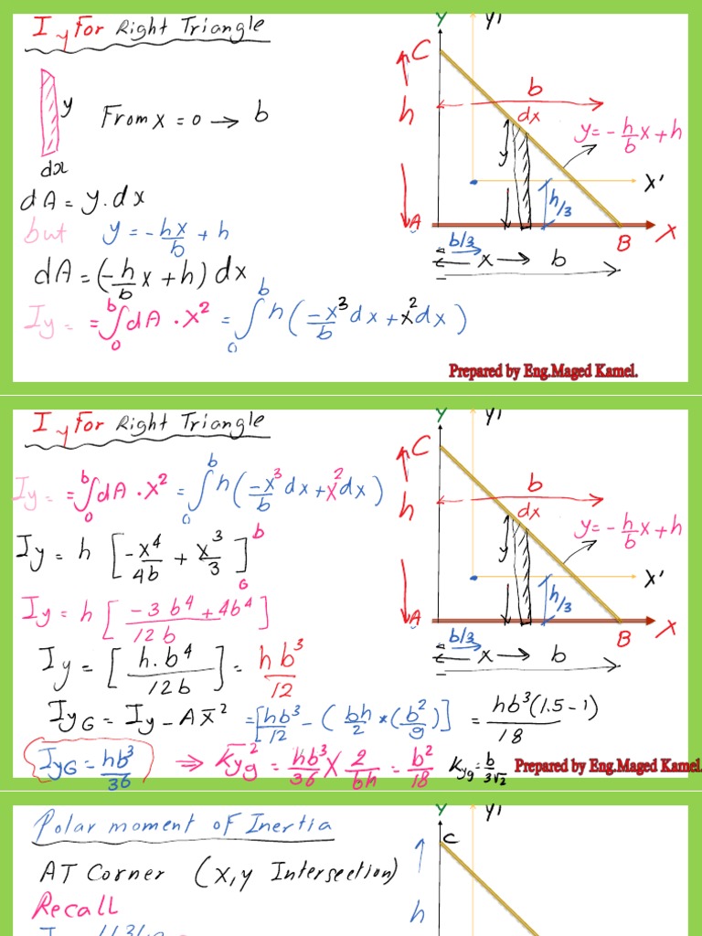7-Right Angle Triangle Moment of Inertia-Iy - Case 1 | PDF