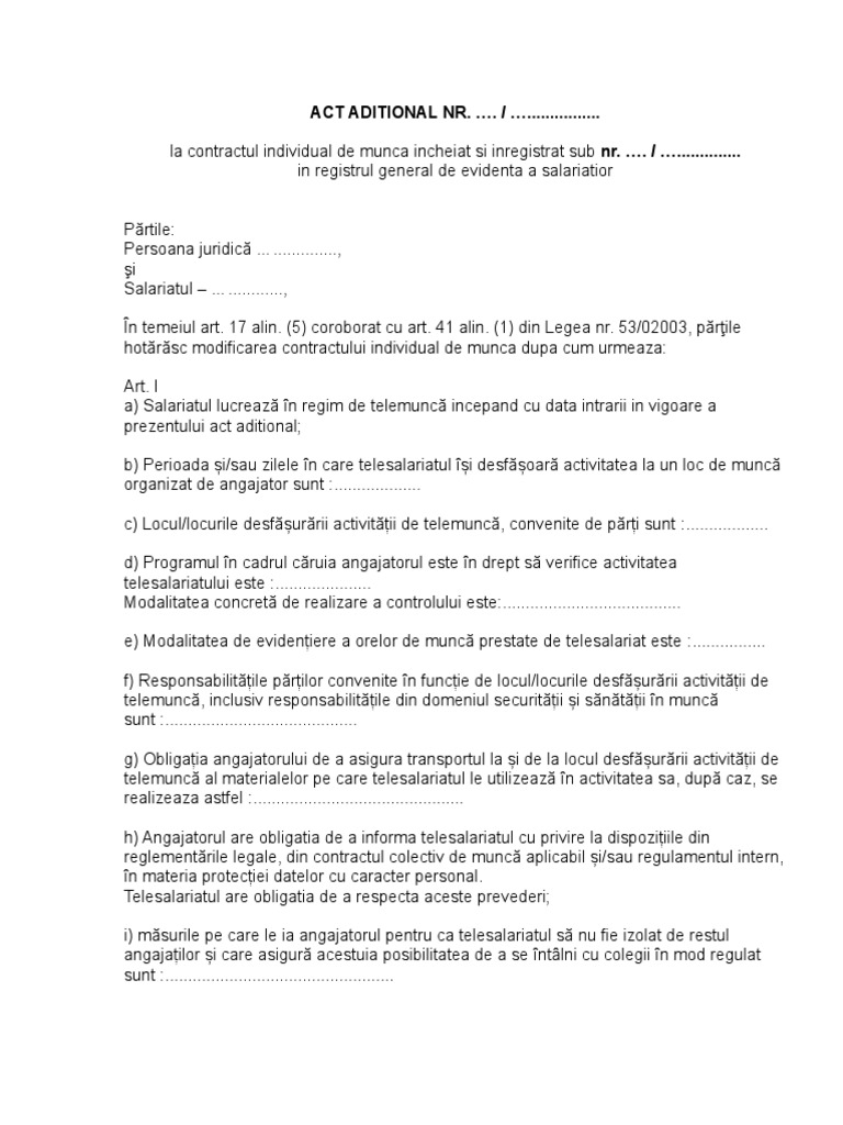 Model ACT ADITIONAL Telemunca | PDF