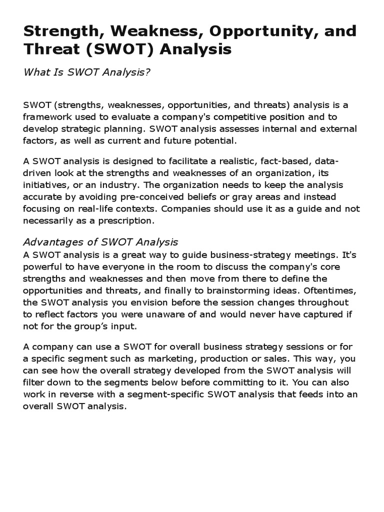 Strength | Download Free PDF | Swot Analysis | Hospitality Industry