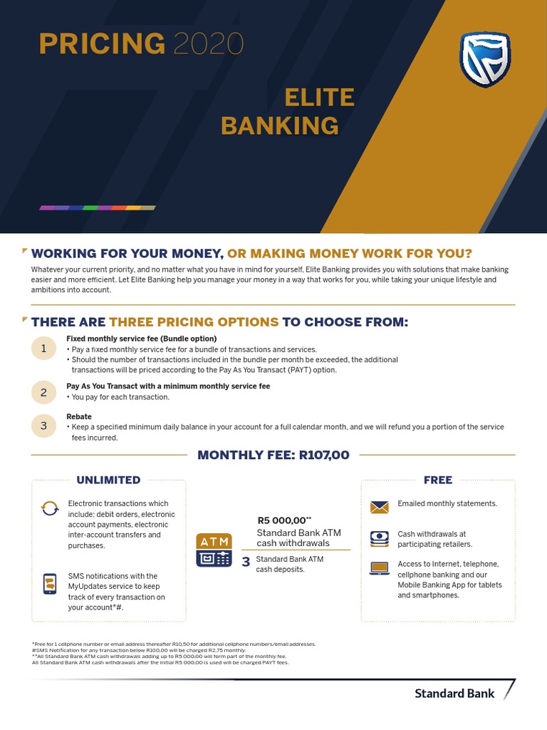 Standard Bank Elite Banking 2020 | Debit Card | Banks
