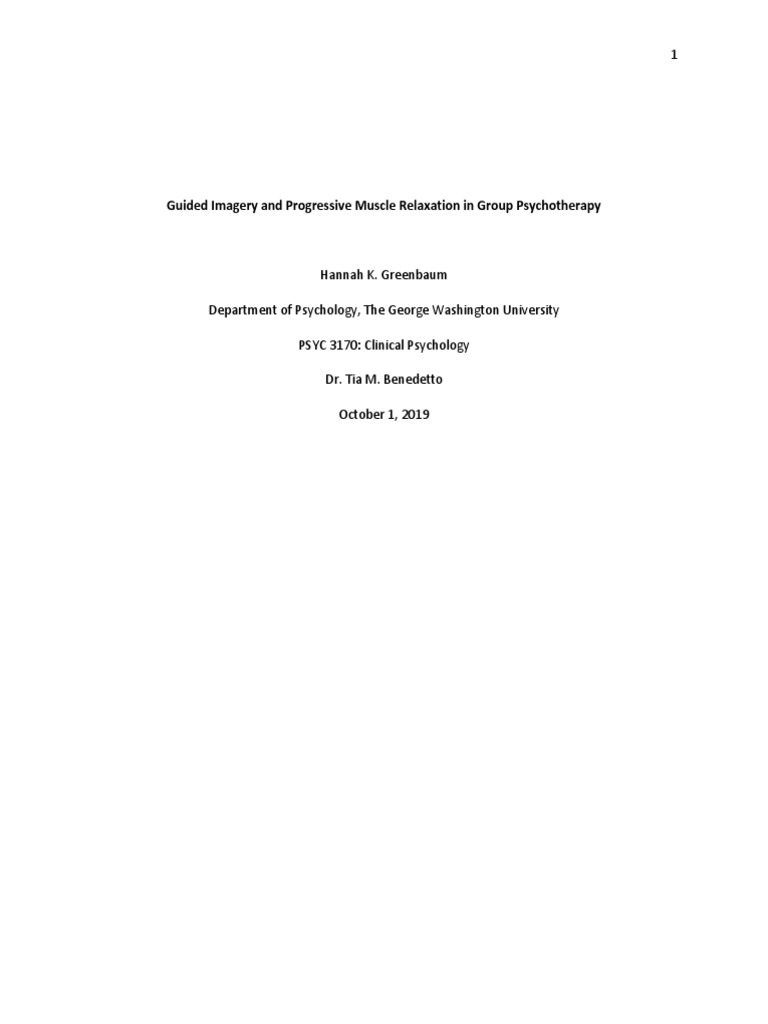 Student Paper | PDF | Relaxation (Psychology) | Group Psychotherapy