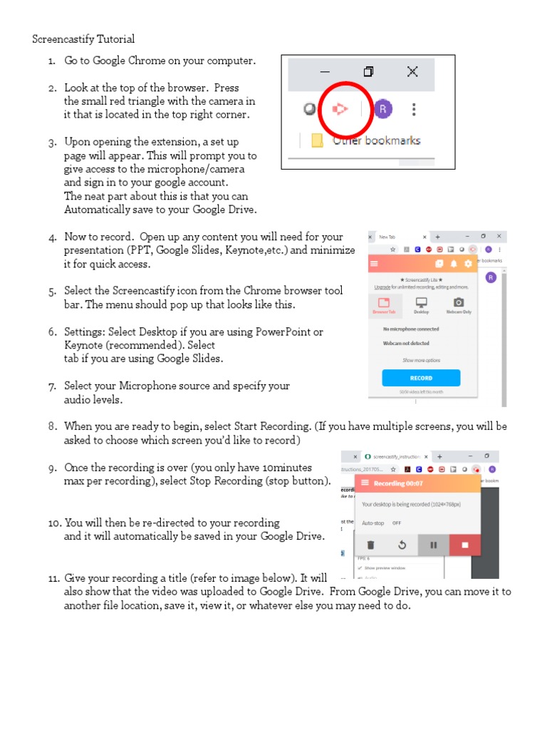 Screencastify Tutorial | PDF