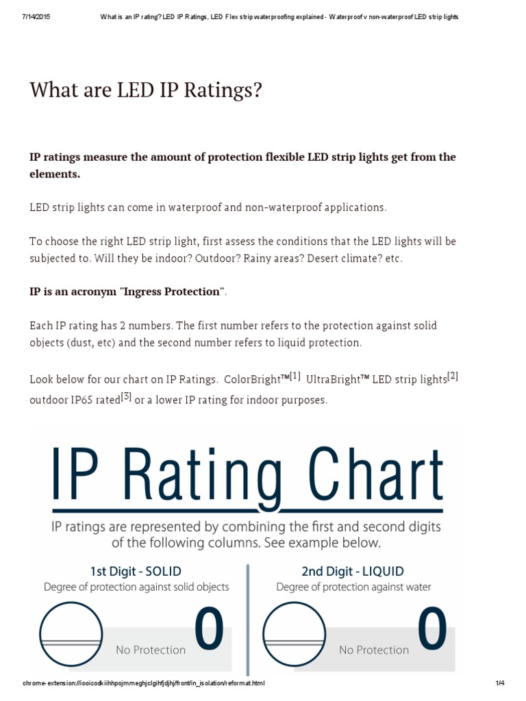 Ip Rating Chart | PDF | Building Engineering | Electrical Engineering