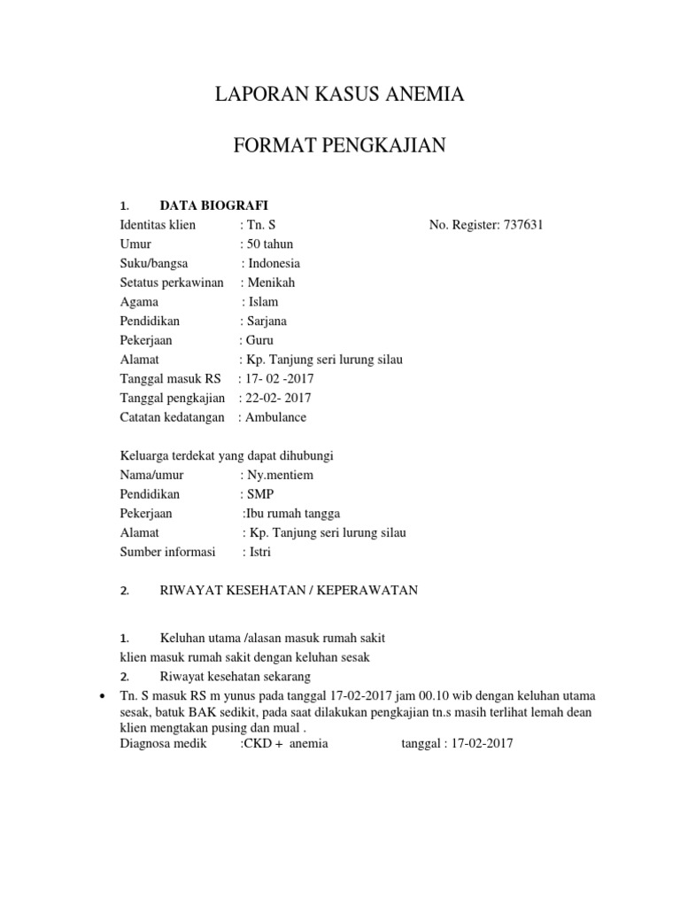 Laporan Kasus Anemia | PDF