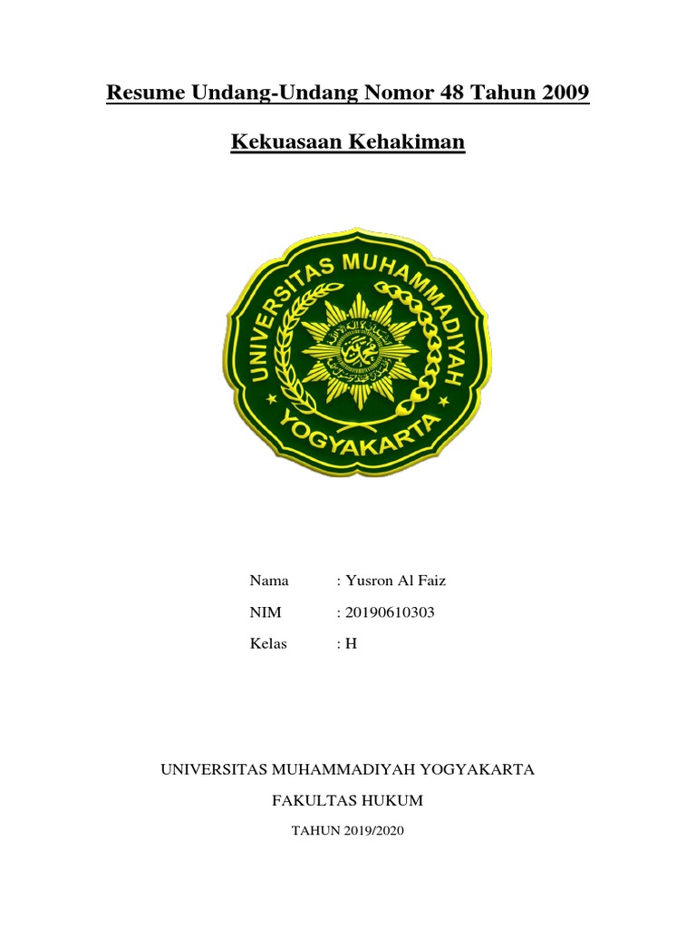 Resume UU 48 | PDF | Politik | Ilmu Sosial