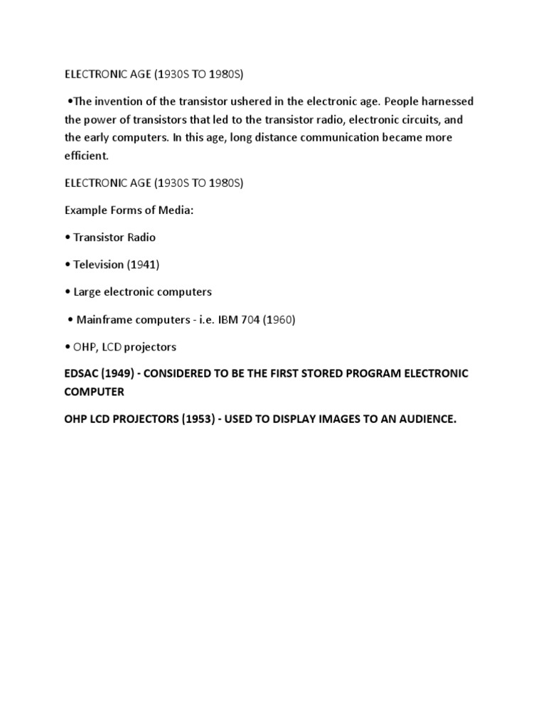 Electronic Age | PDF