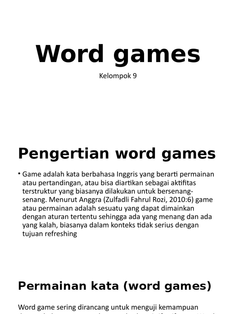 Word Games | PDF | Game & Aktivitas | Seni & Disiplin Bahasa