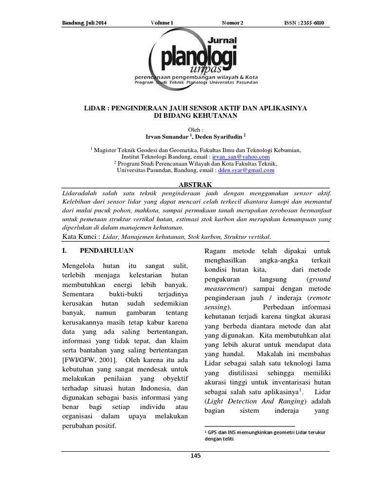 LiDAR - Penginderaan Jauh Sensor Aktif | PDF | Teknologi & Rekayasa