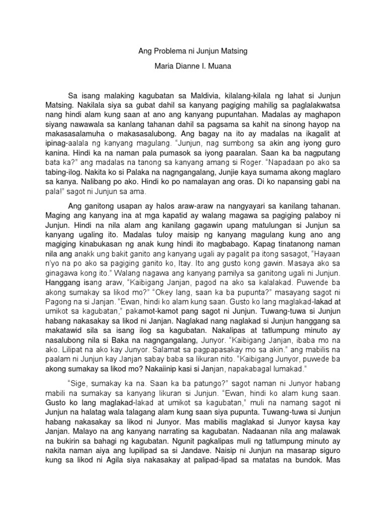 Ang Problema Ni Junjun Matsing | PDF