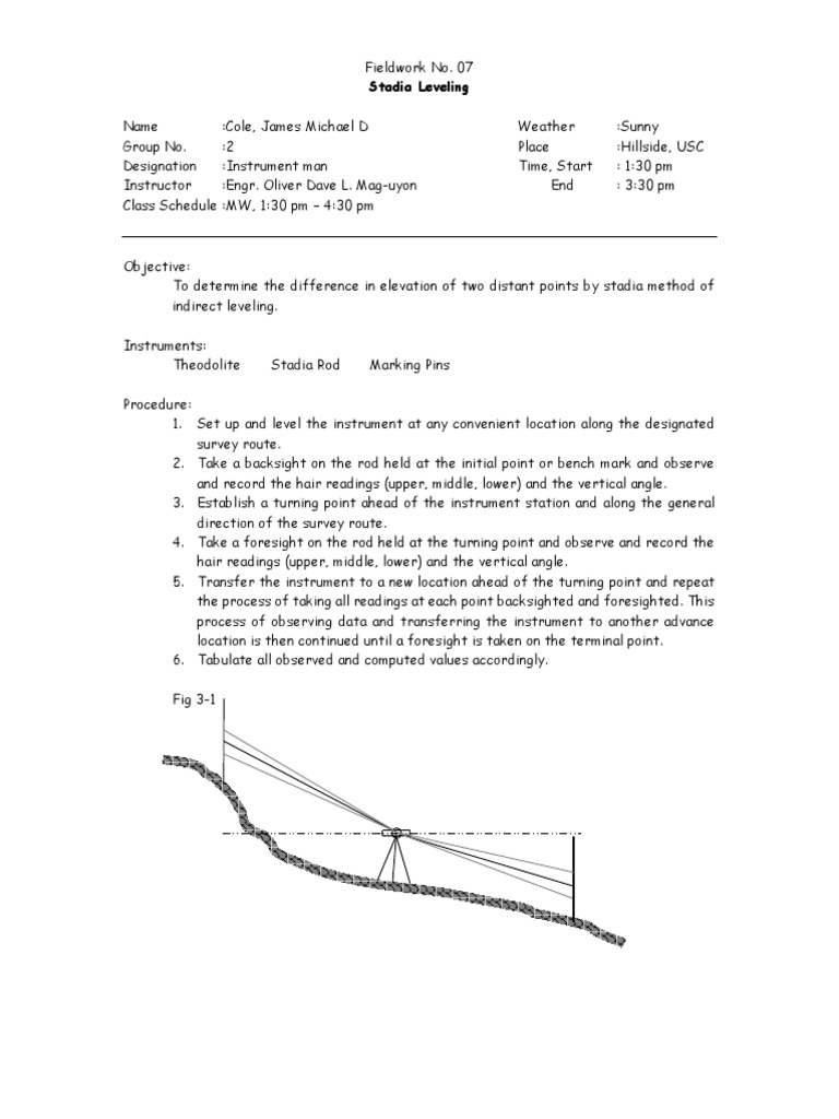 Fieldwork 7 | PDF | Surveying | Scientific Observation