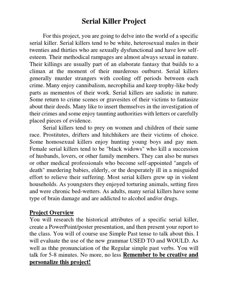 Serial Killer Rubric | PDF | Serial Killer | Psychology