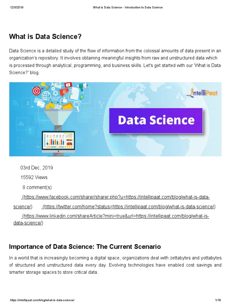What Is Data Science - Introduction To Data Science | PDF | Data ...