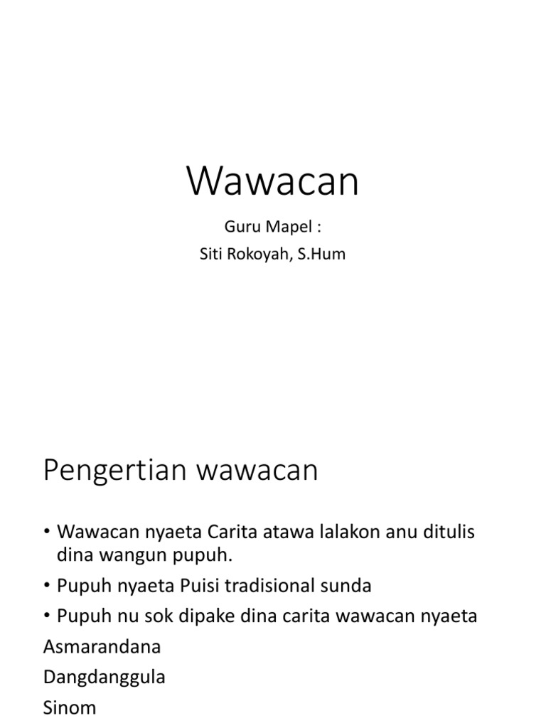 Wawacan | PDF