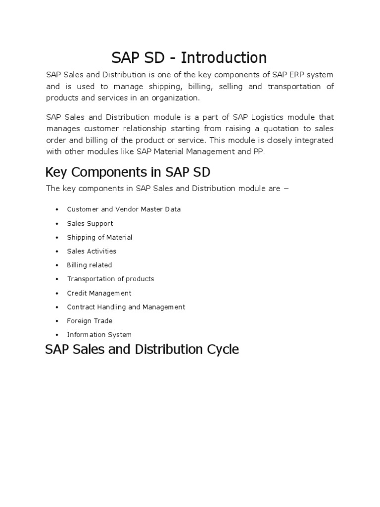 Sap SD Materiall | PDF | Pricing | Sales