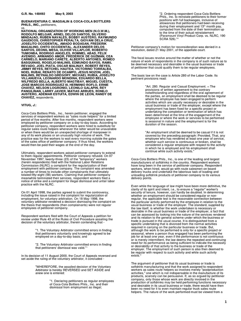 Labor Cases | PDF | Arbitration | Employment