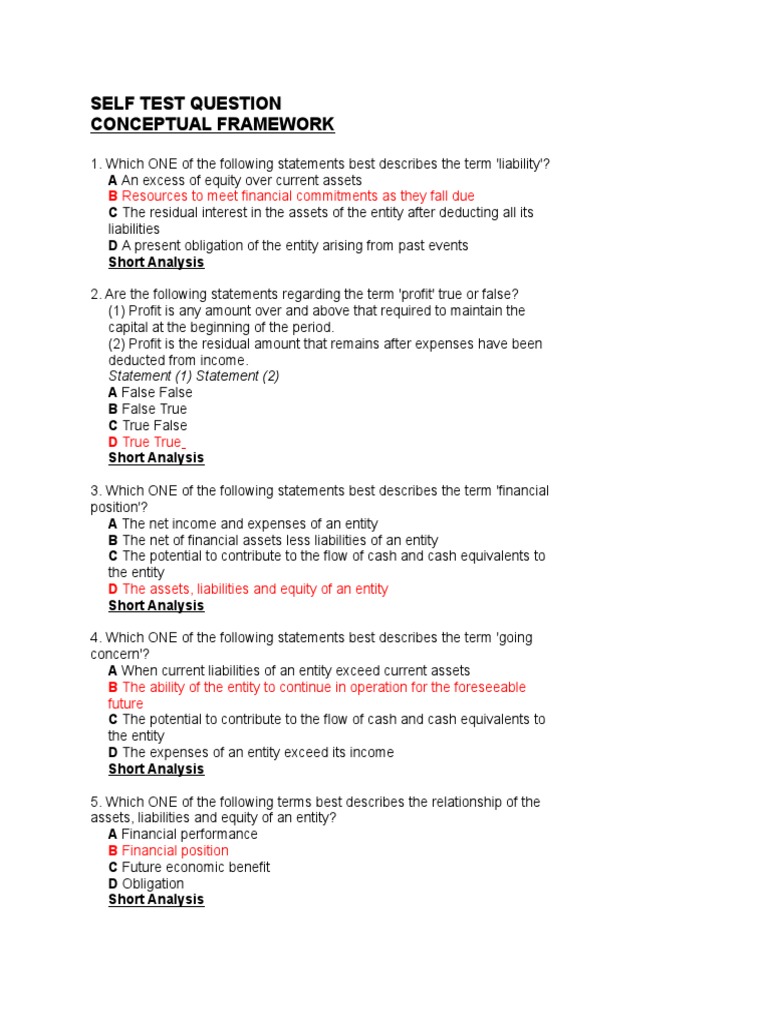 Self Test Question-Conceptual Framework-Mhs | PDF | Equity (Finance ...