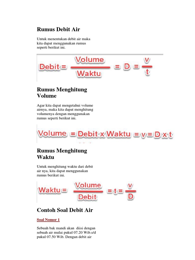 Rumus Debit Air | PDF | Kajian Bahasa Asing