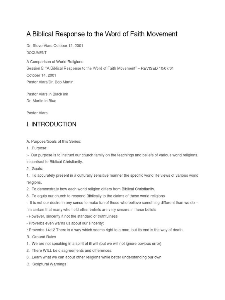 A Biblical Response To The Word of Faith Movement | PDF | Hell | Jesus