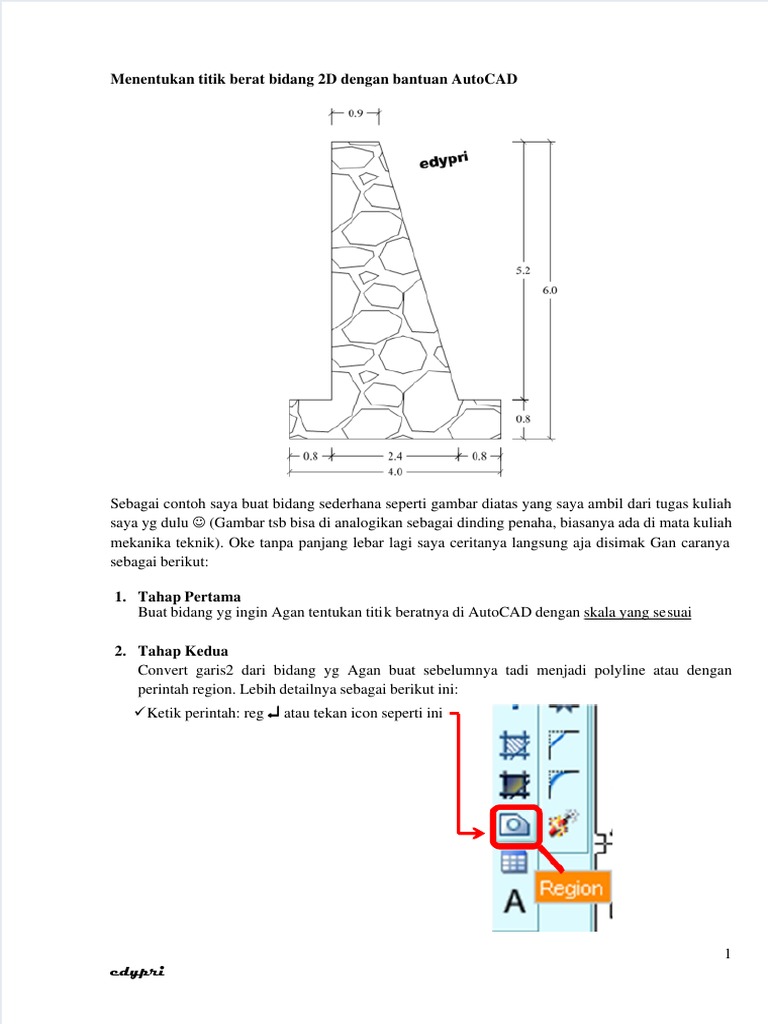 Dokumen - Tips Menentukan Titik Berat Bidang 2d Dengan Bantuan Autocad 55a2325c34695 | PDF