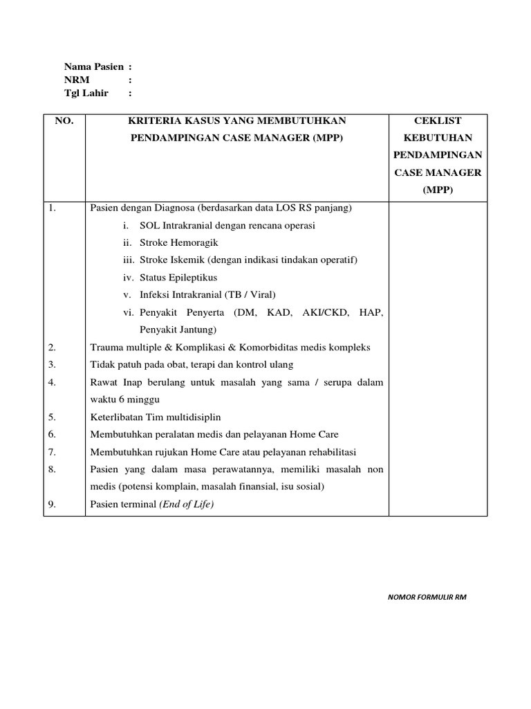 Ceklist MPP Edit | PDF