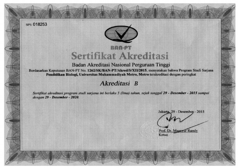 1262 SK Ban PT Akred S Xii 2015 | PDF