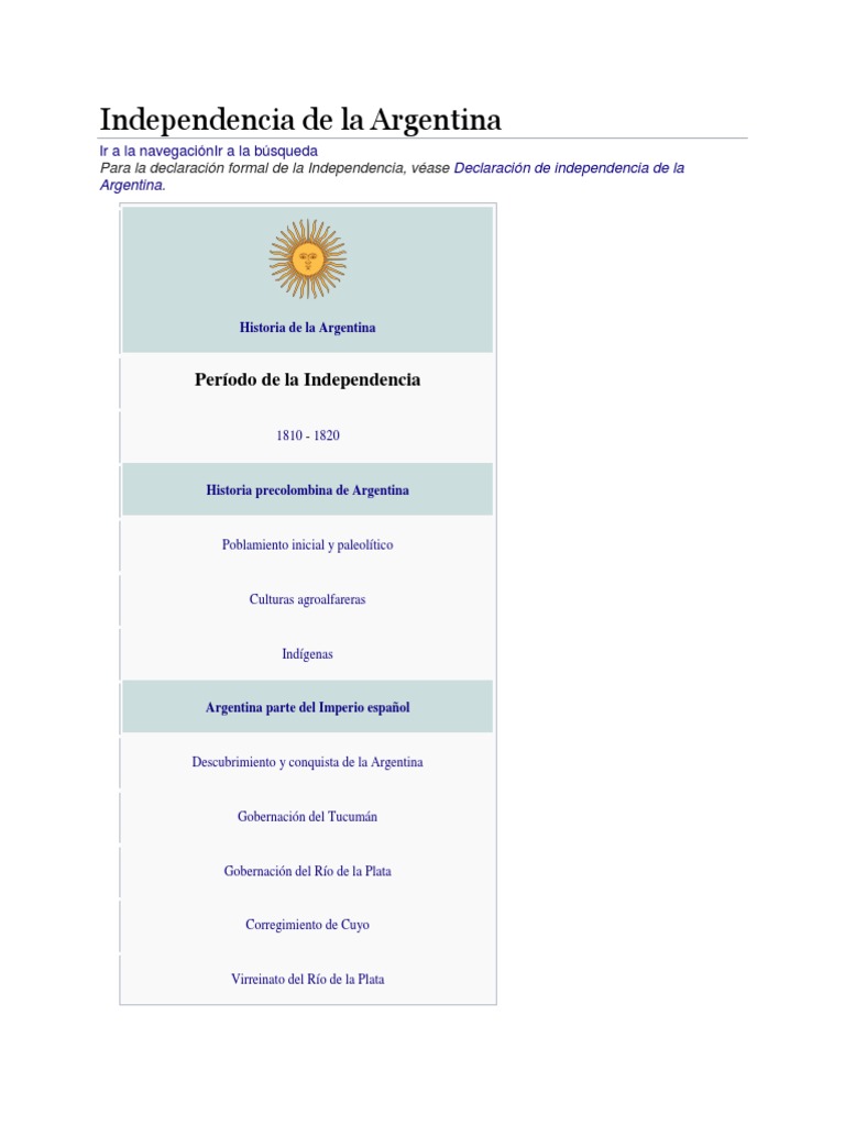 Independencia de Argentina: 1810-1820 | PDF | Argentina | América del Sur