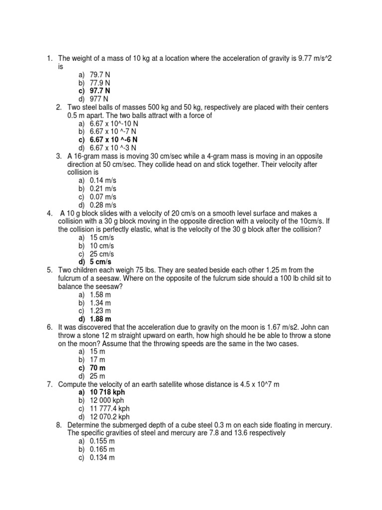 Physics Problem Set with Solutions | PDF | Stress (Mechanics) | Beam ...
