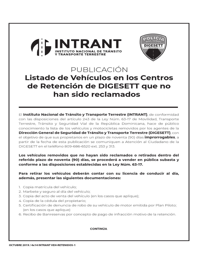 Intrant Veh Retenidos | PDF | Vehículos | Industria automotriz