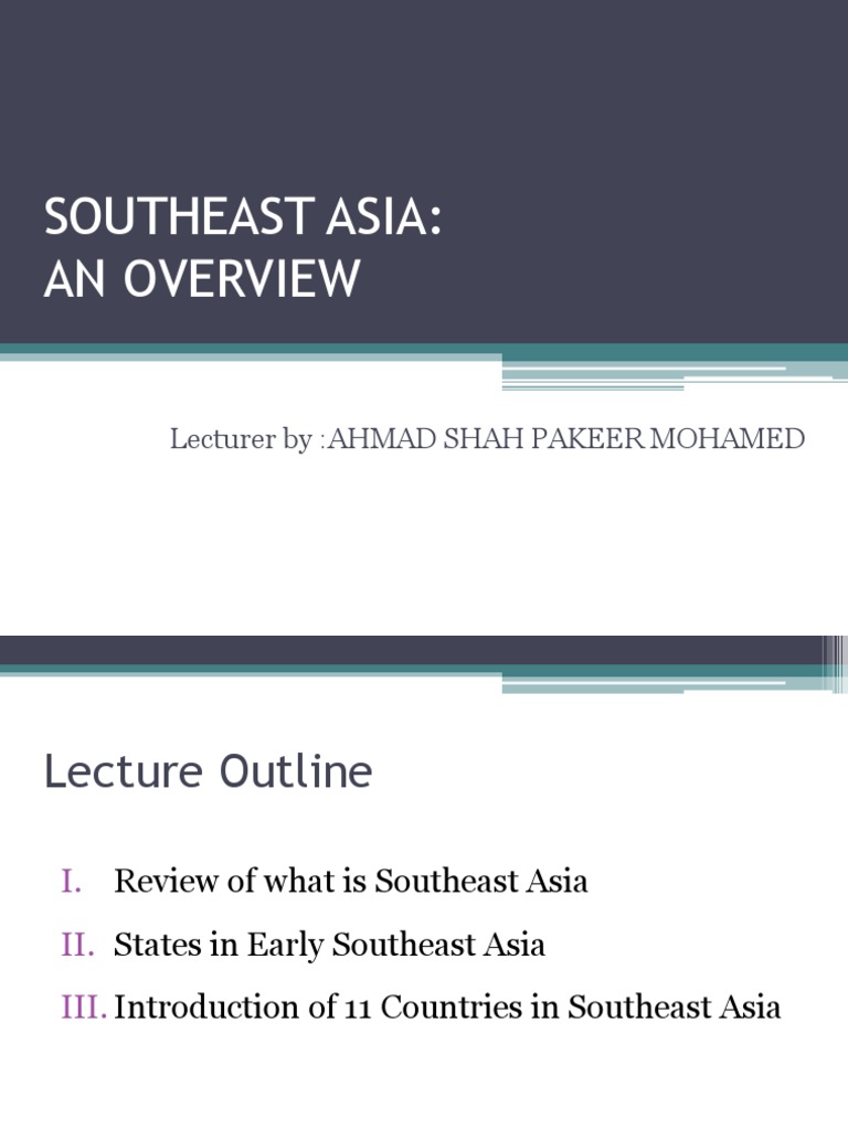 Chapter 1 Southeast Asia An Overview 2017 | PDF | Cambodia | Southeast Asia