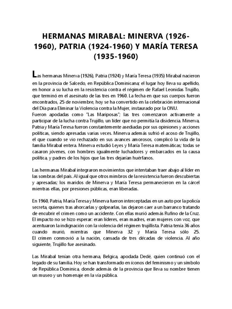 Hermanas Mirabal | PDF