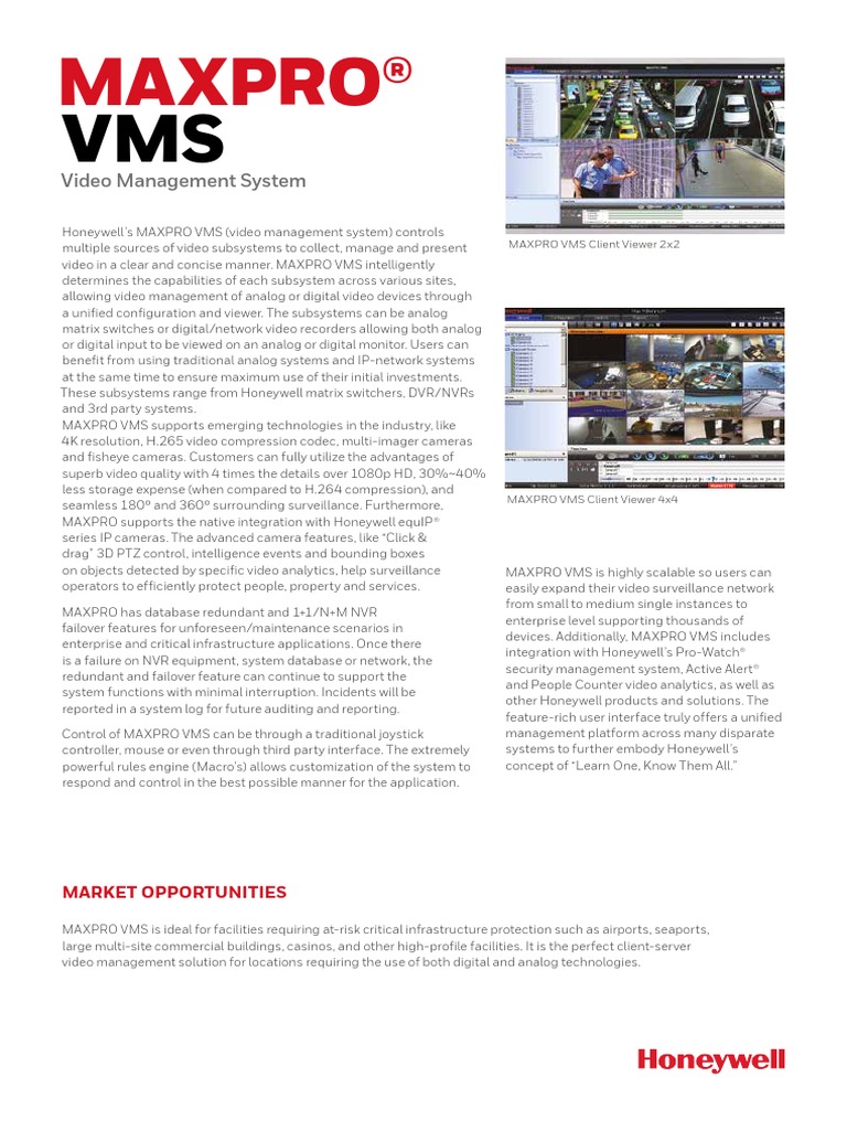 MAXPRO® VMS Datasheet | PDF | Virtual Machine | 64 Bit Computing