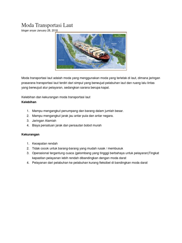 Moda Transportasi Laut | PDF