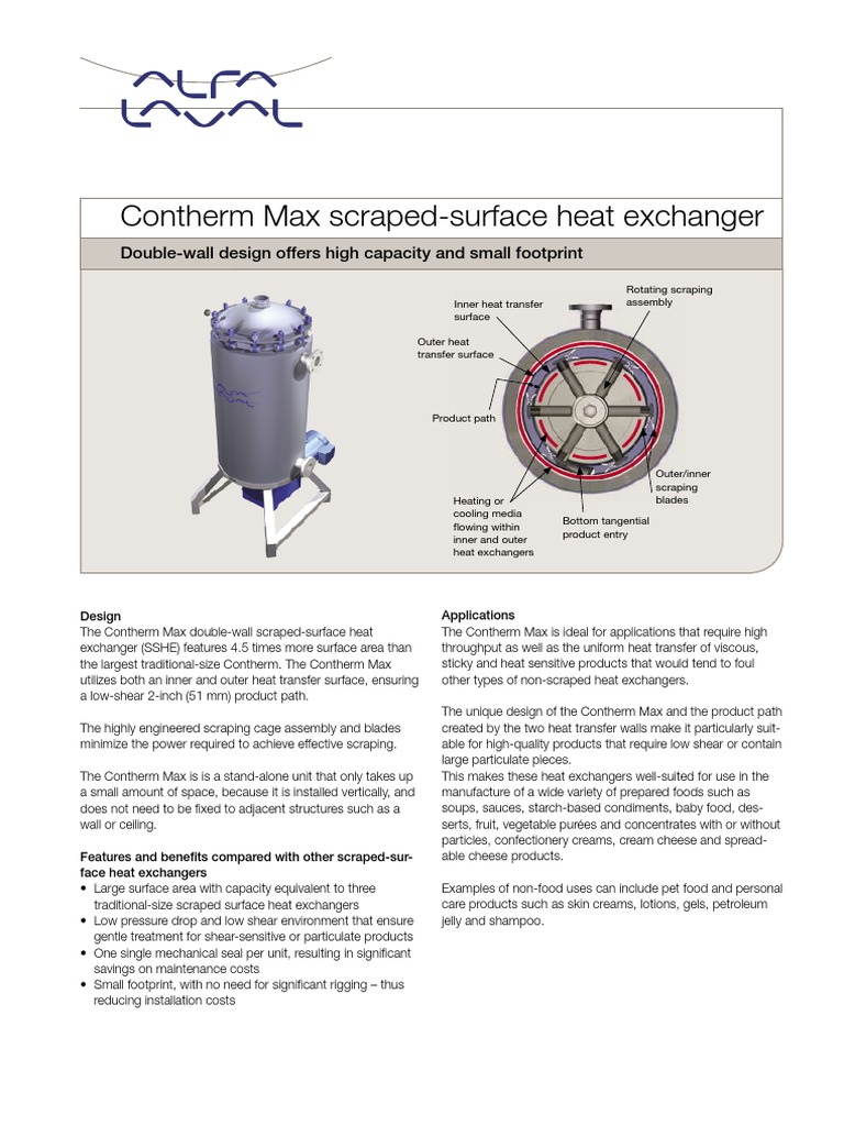 Contherm Max Scraped Surface Heat Exchanger | PDF | Heat Exchanger ...