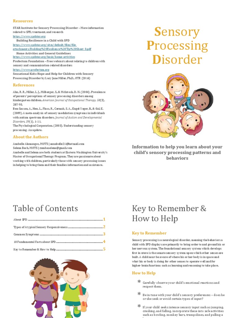 Sensory Processing Disorder Booklet | PDF | Sensory Processing Disorder ...
