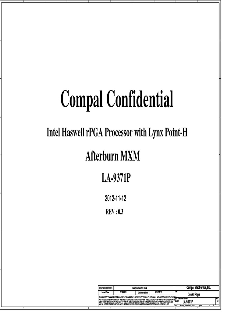 Compal La-9371p r0.3 Schematics | PDF | Computer Engineering | Computing