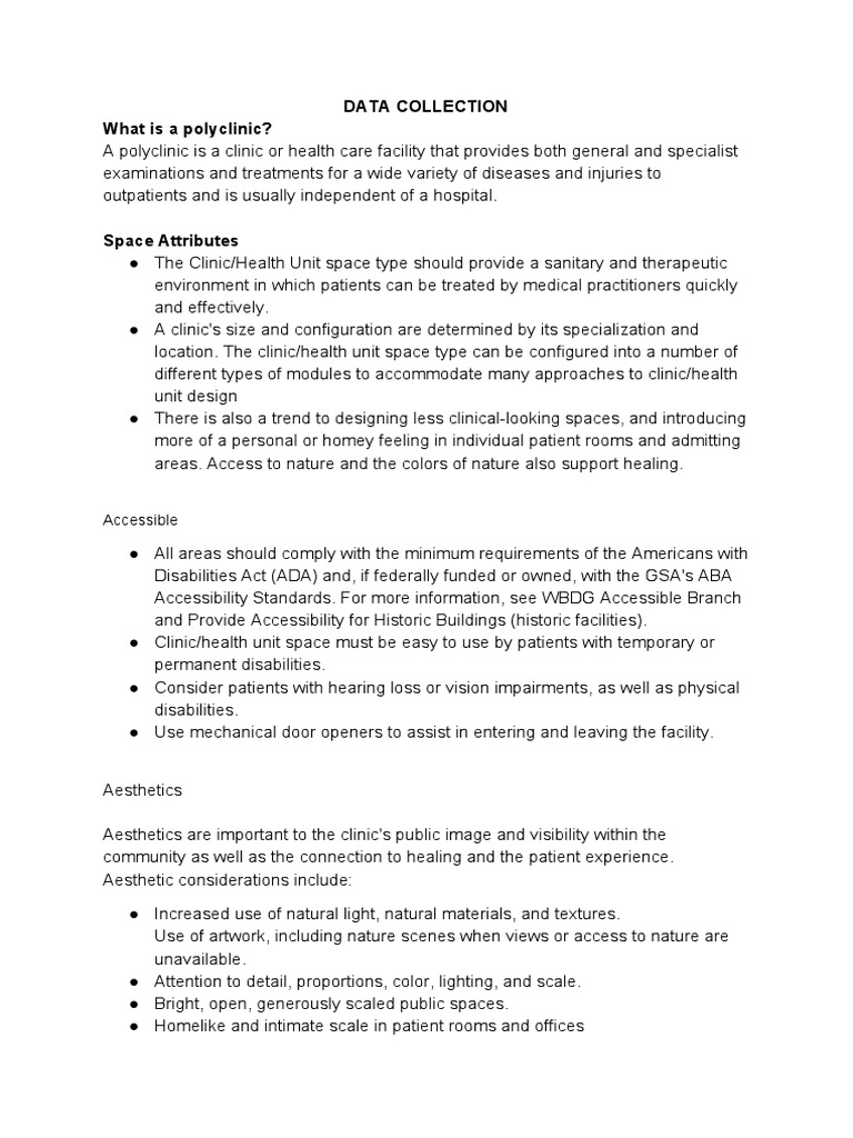 Polyclinic Requirement | PDF | Clinic | Disability
