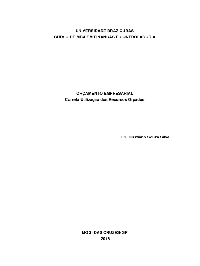 Análise do Orçamento Empresarial 2013 | PDF | Orçamento | Planejamento